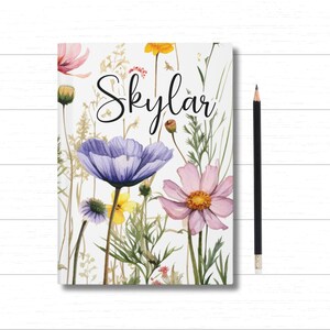 Personalized Wildflowers Journal Gift for Daughter Custom Name Floral ...
