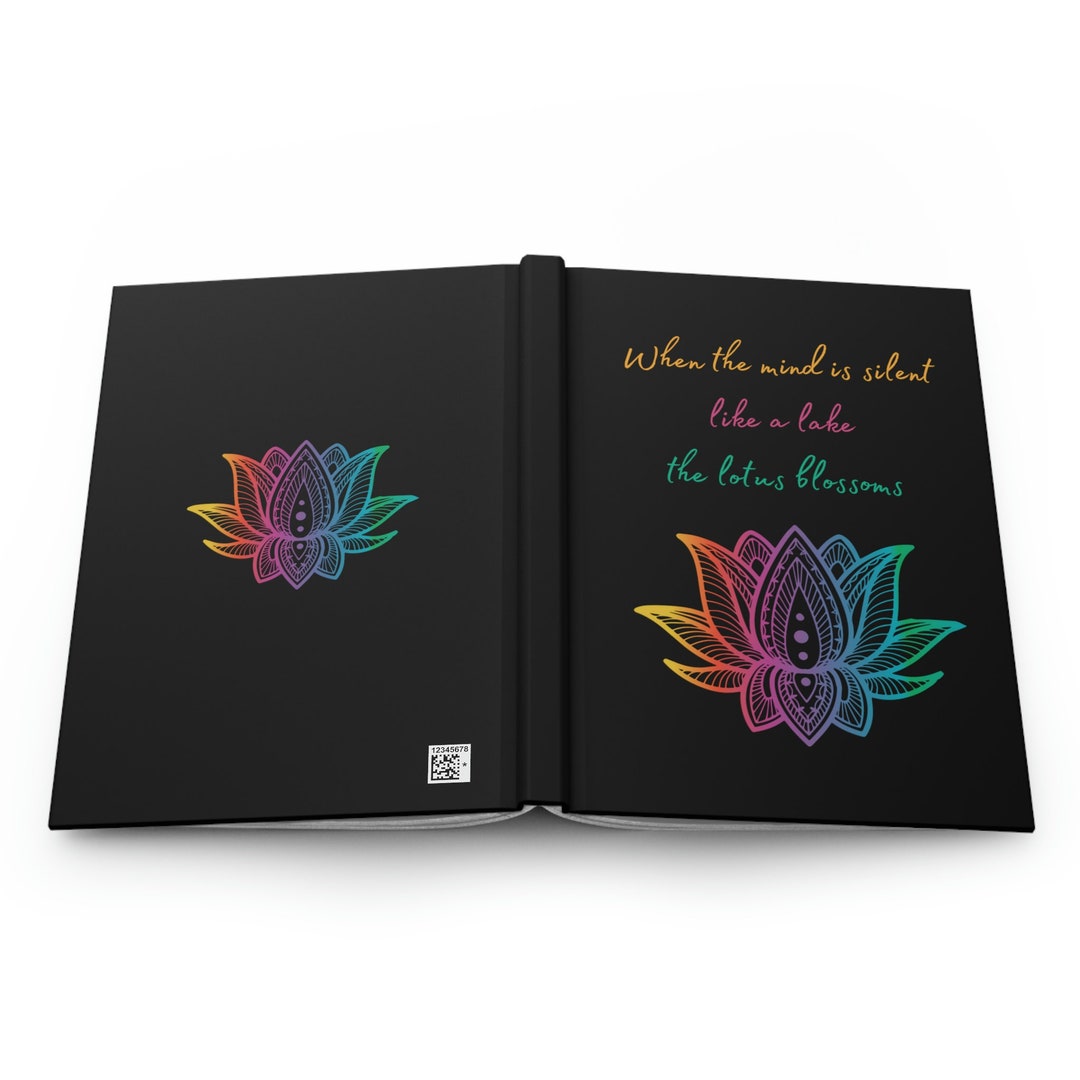 Lotus Flower Journal Colorful Lotus Flower With Quote Black Hardcover ...