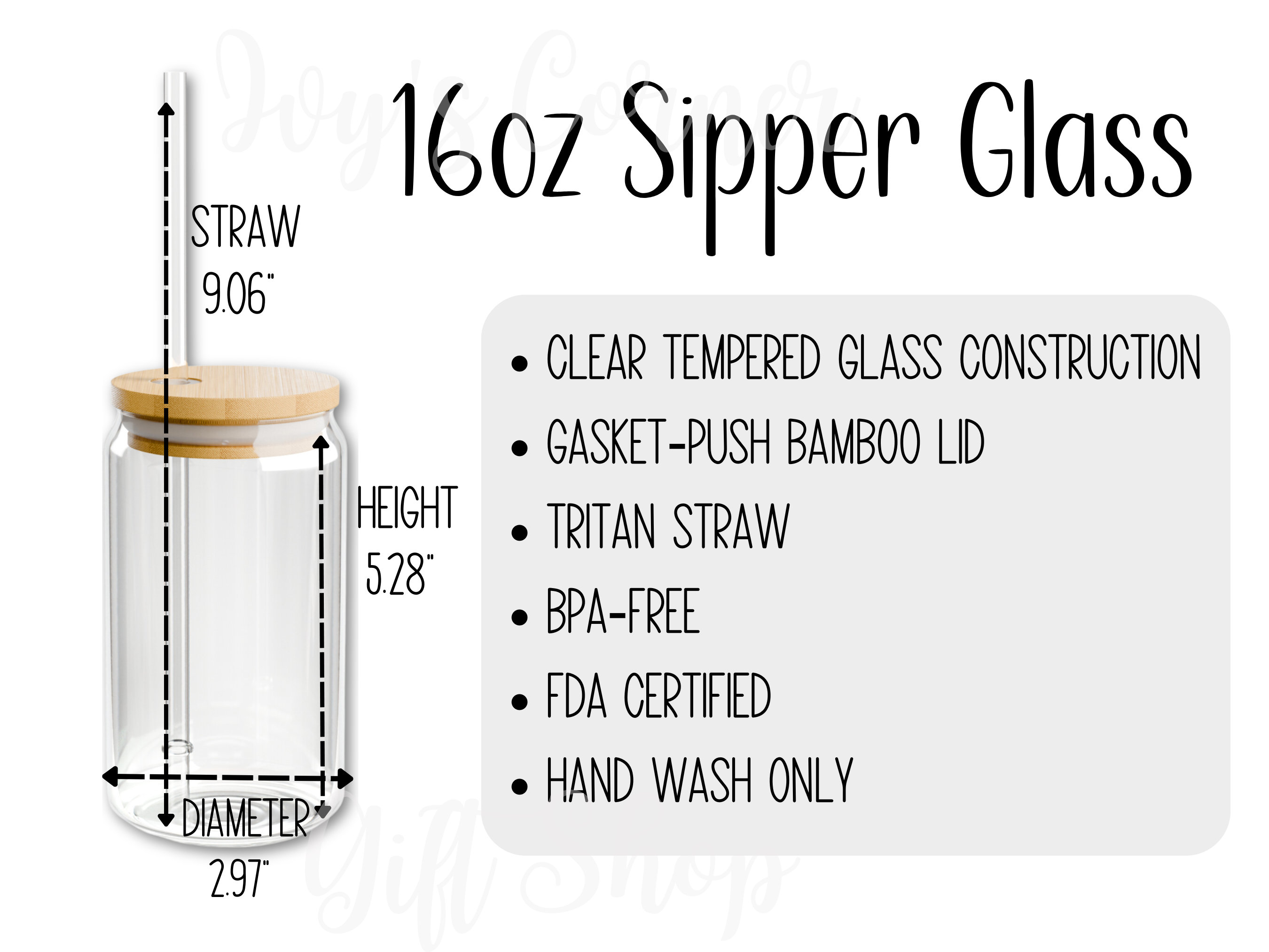 16oz Sipper Glass Size Chart Template for POD Etsy Tools, Beer Can ...