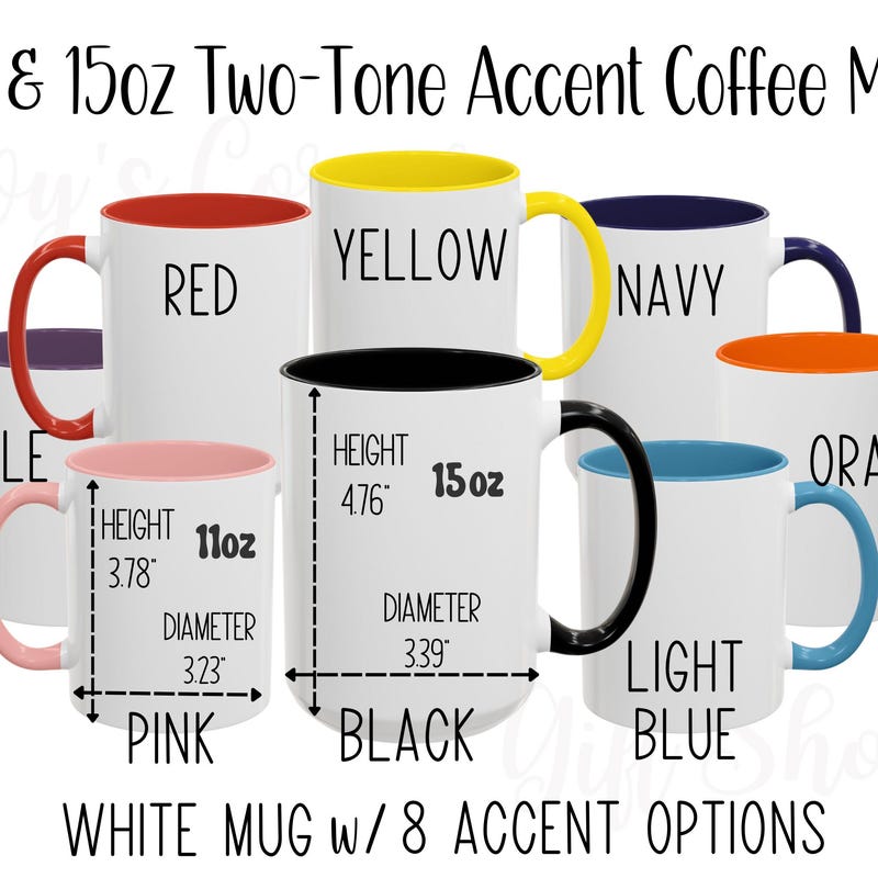 Color Option Accent Mug - Etsy