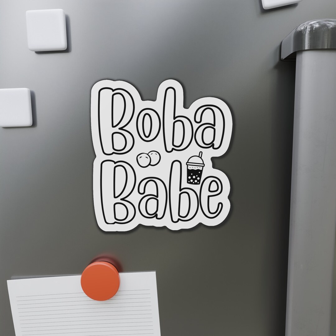 Boba Babe Magnets Bubble Tea Die Cut Magnet Customize Size Cute Boba ...