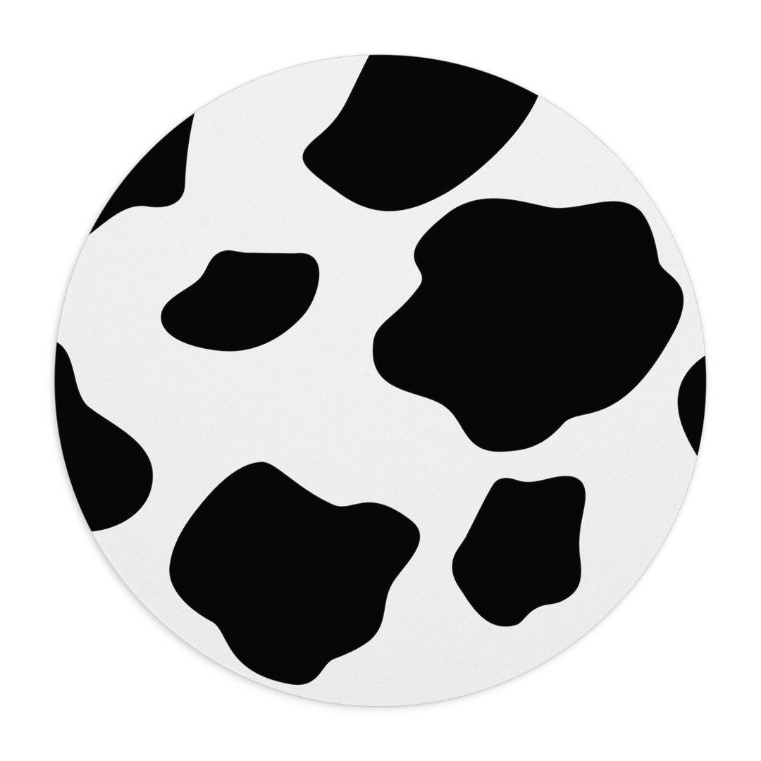 Black & White Cow Print Mouse Pad Cute Cow Circle 8 Desk Mouse Pad Fun ...