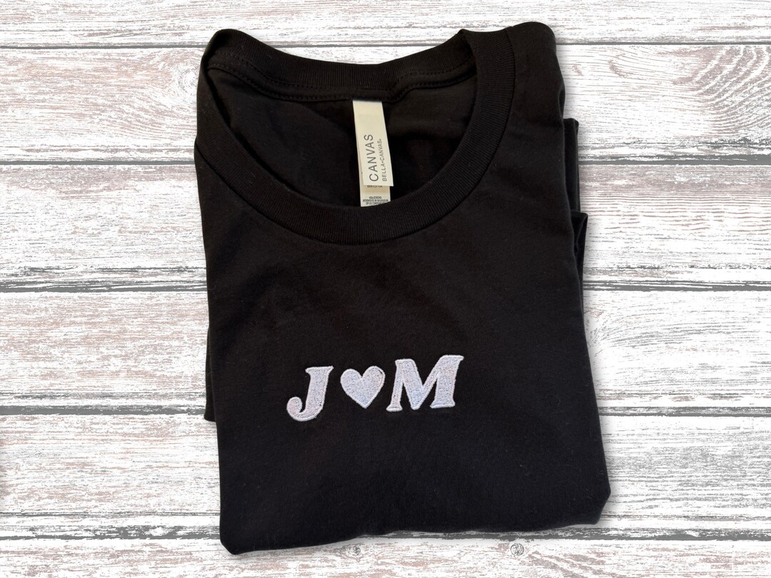 Custom Embroidered Couple Initials Unisex Shirts, Matching His and Her ...