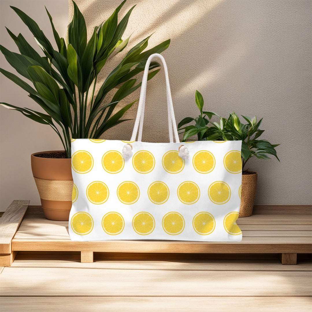 Lemons Weekender Bag Fun Lemon Weekender Tote Gift for Her Cute Lemon ...