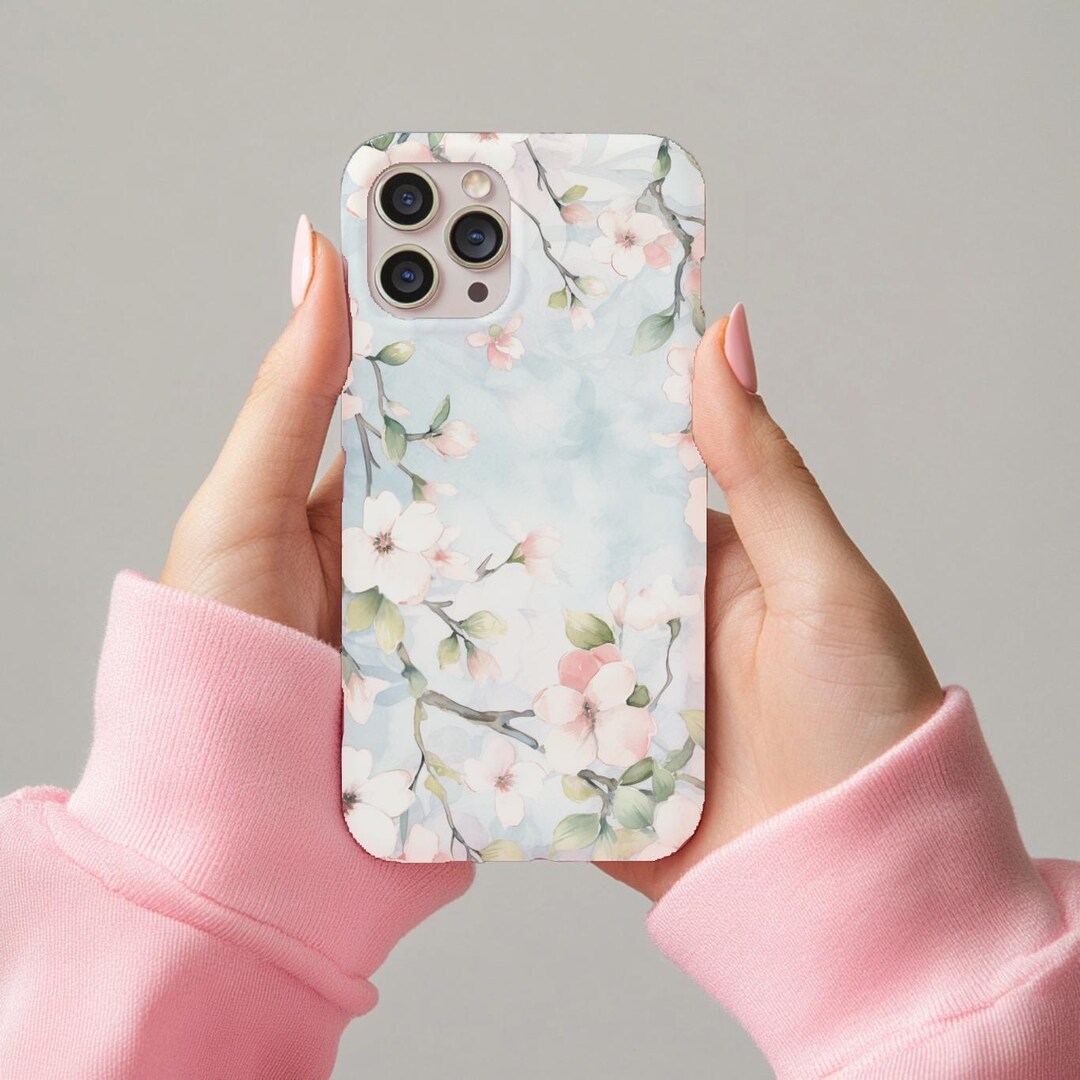 Watercolor Japanese Cherry Blossom Branch Phone Cases for iPhone and ...
