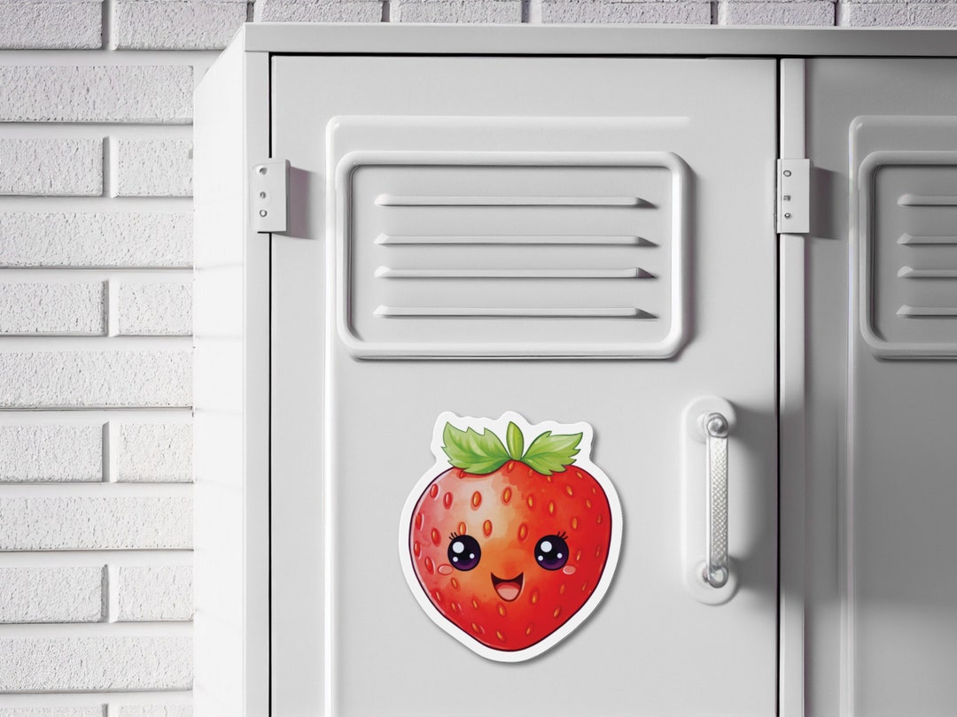 Happy Strawberry Magnets Retro Smiling Strawberry Die-cut Magnet Gift ...