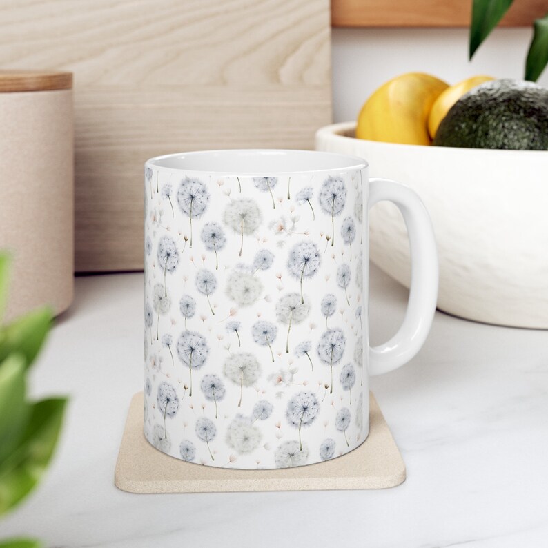 Dandelion Mugs AOP Whimsy Dandelion Flower Coffee Mig Gift for Coworker ...