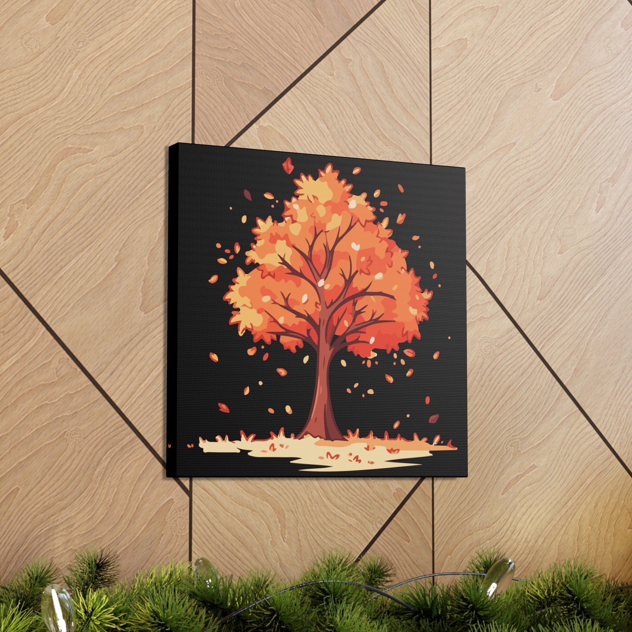 Leaves Falling From Fall Tree Canvas Wall Art Autumn Tree - Etsy