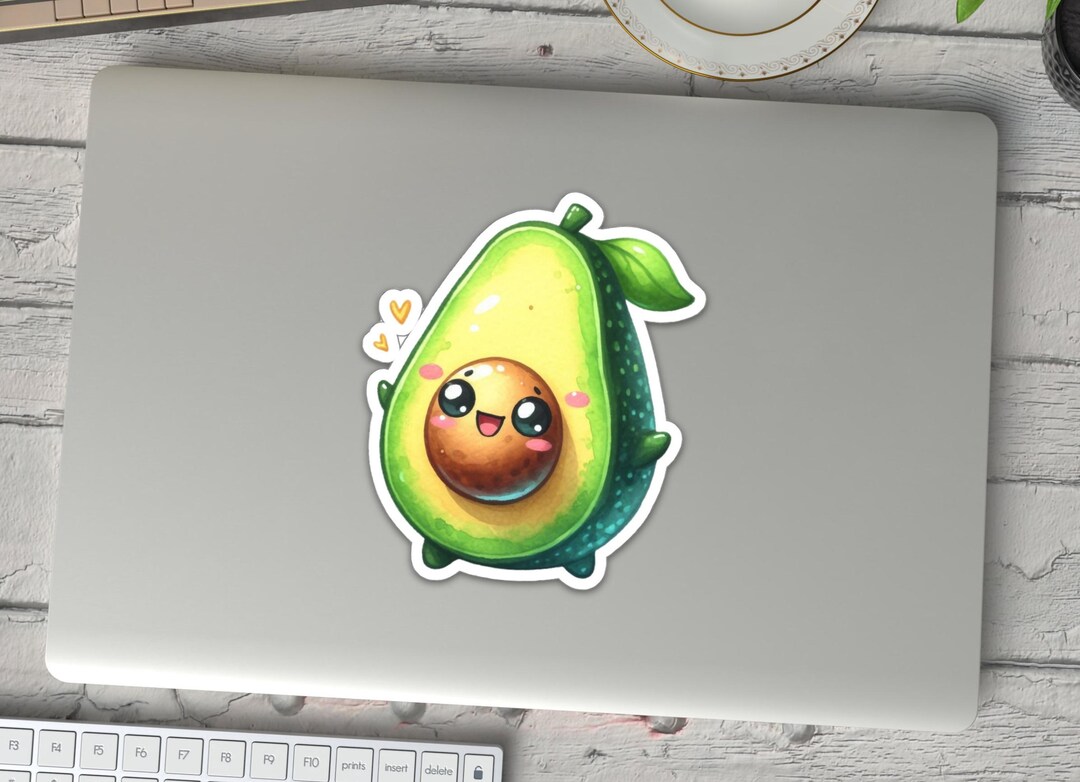 Happy Avocado Stickers Kawaii Smiling Avocado Kiss-cut Sticker Gift for ...