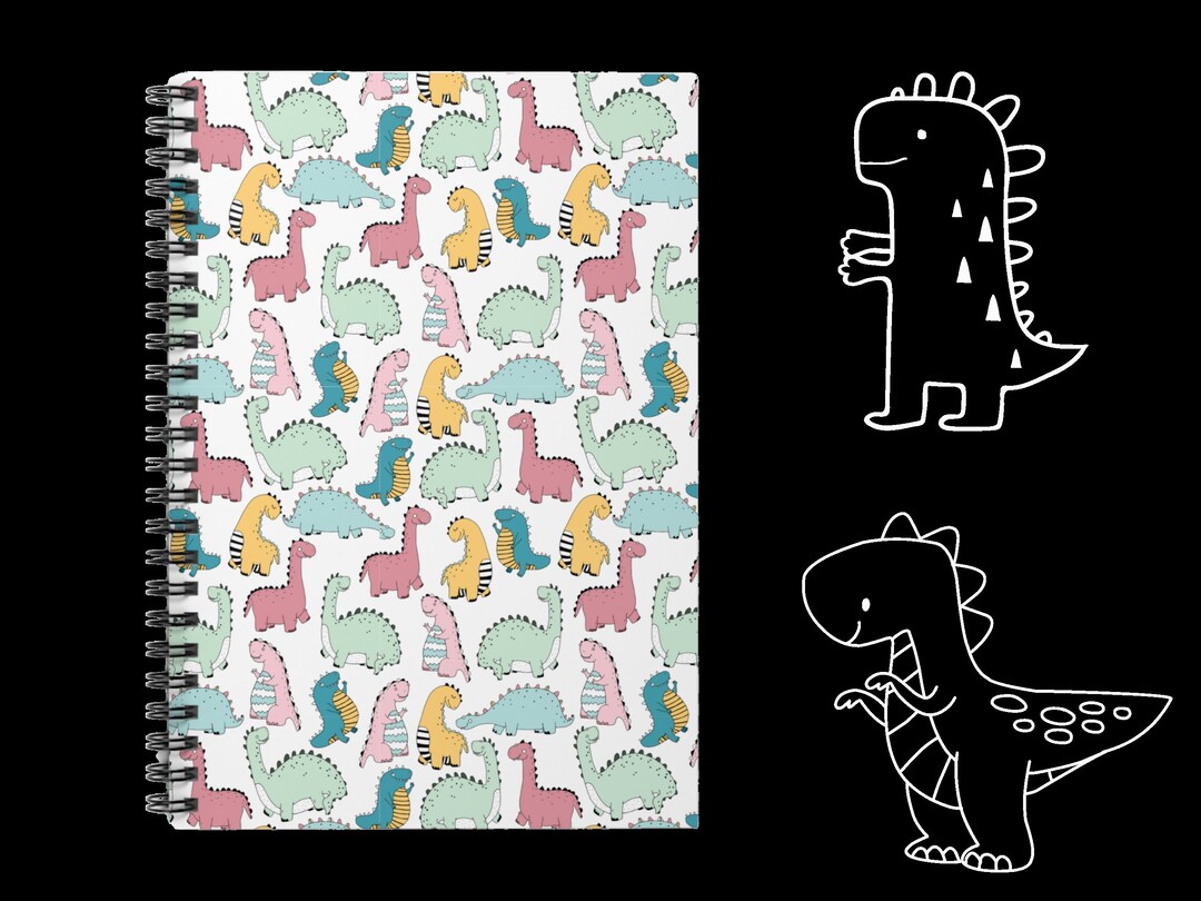 Dinosaur Spiral Notebook AOP Dinosaurs Notebook Cute School Notebook ...