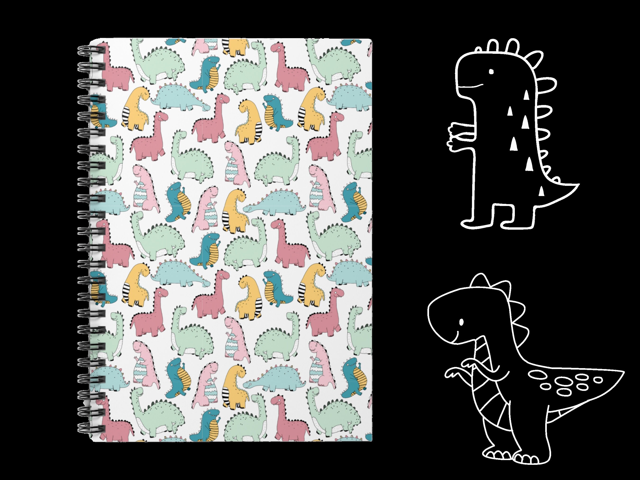 Dinosaur Spiral Notebook AOP Dinosaurs Notebook Cute School Notebook ...