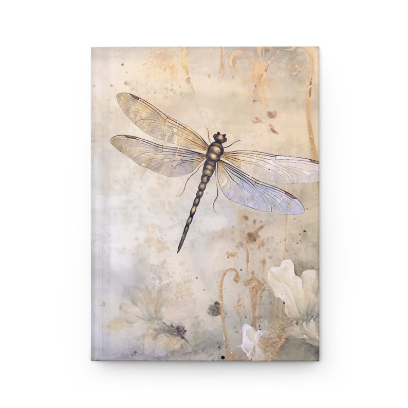 Gold Dragonfly Journal Watercolor Dragonfly Hardcover Matte Journal ...