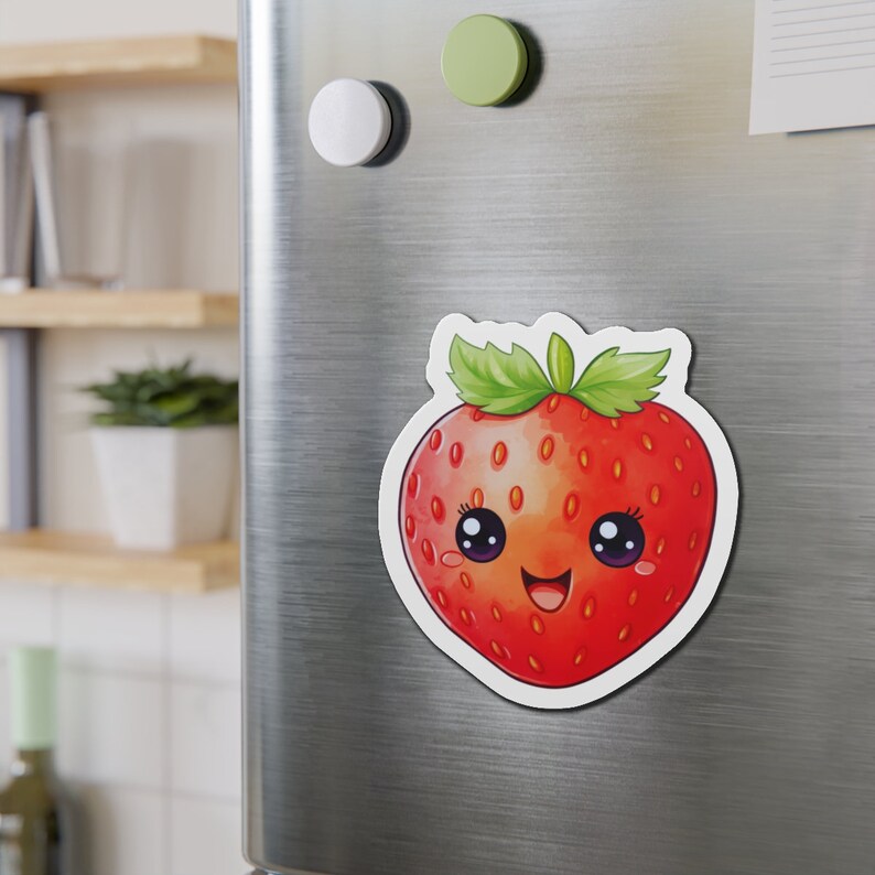 Happy Strawberry Magnets Retro Smiling Strawberry Die-cut Magnet Gift ...