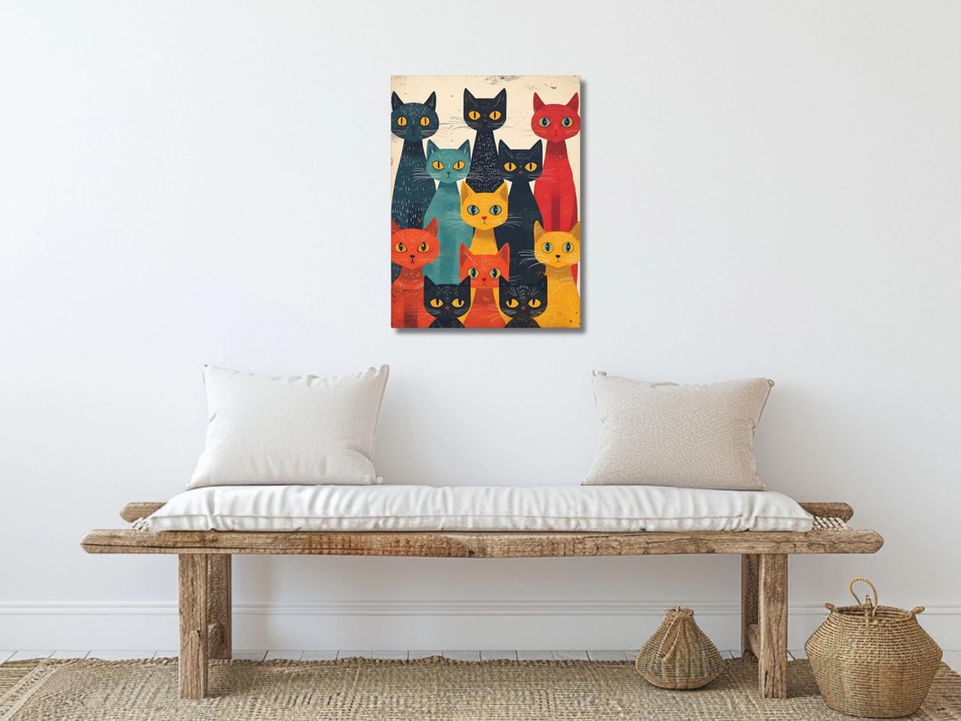 Rustic Cat Wall Art for Cat Lovers Home Decor Gift for Cat Lover Wall ...