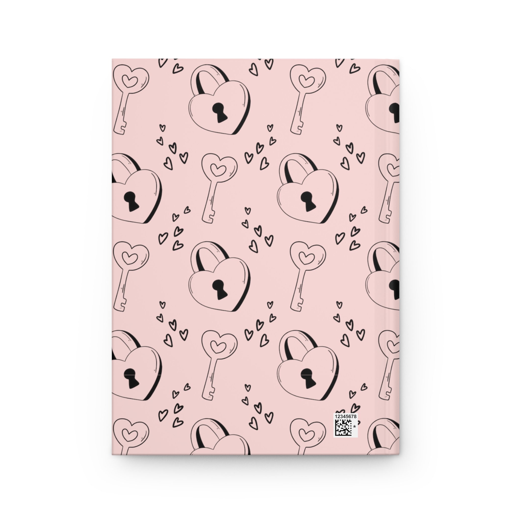 Heart Locks and Keys Diary Pink Heart Lock Key Hardcover Matte Journal ...