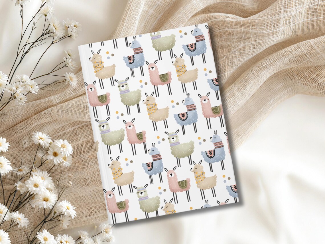 Llama Journal Gift for Writer Boho Llamas Hardcover Journals for ...