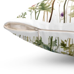 Watercolor Botanical Pillows Pretty Wildflowers White Throw Pillow ...