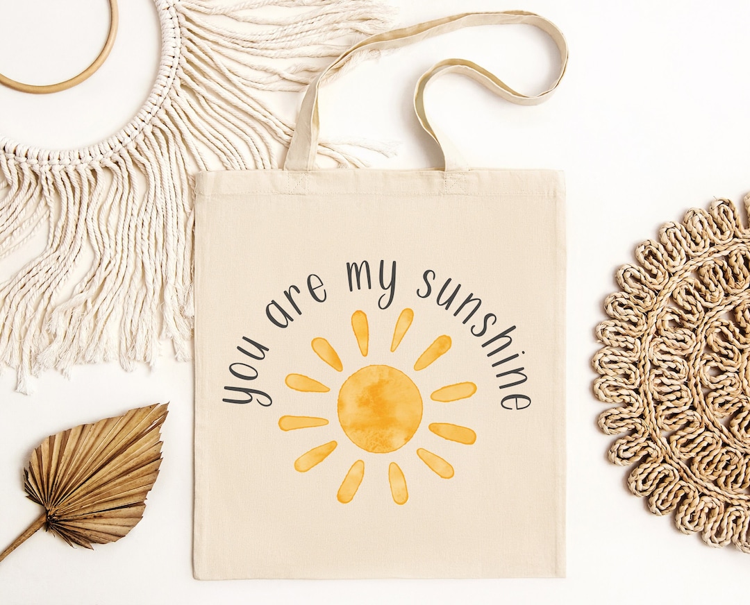 Watercolor Sunshine Cotton Canvas Tote Bag: "you Are My Sunshine", Cute ...