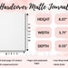 Hardcover Matte Journal Size Chart, Size Chart Template for POD Product ...