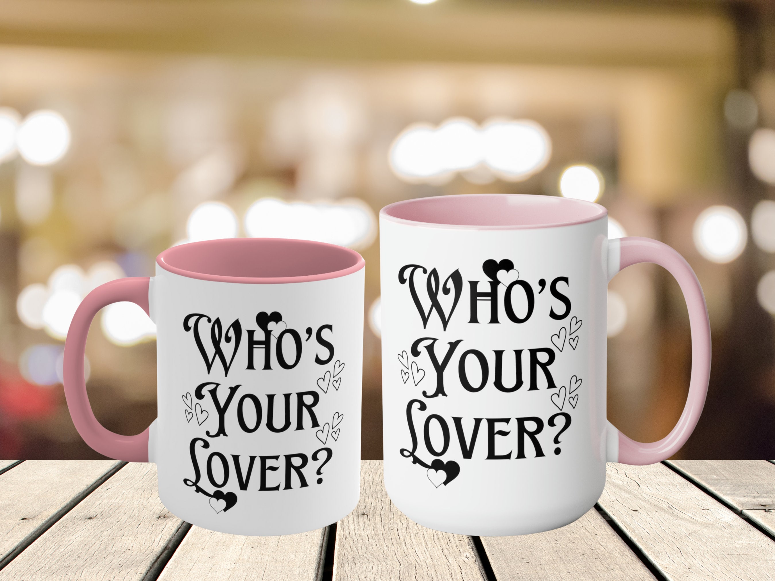 Who's Your Lover Mug Lover Hearts Coffee Mug 11oz or 15 Oz Accent in ...
