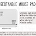 Rectangle Mouse Pad Size Chart, Mouse Pad Size Guide Chart for POD ...