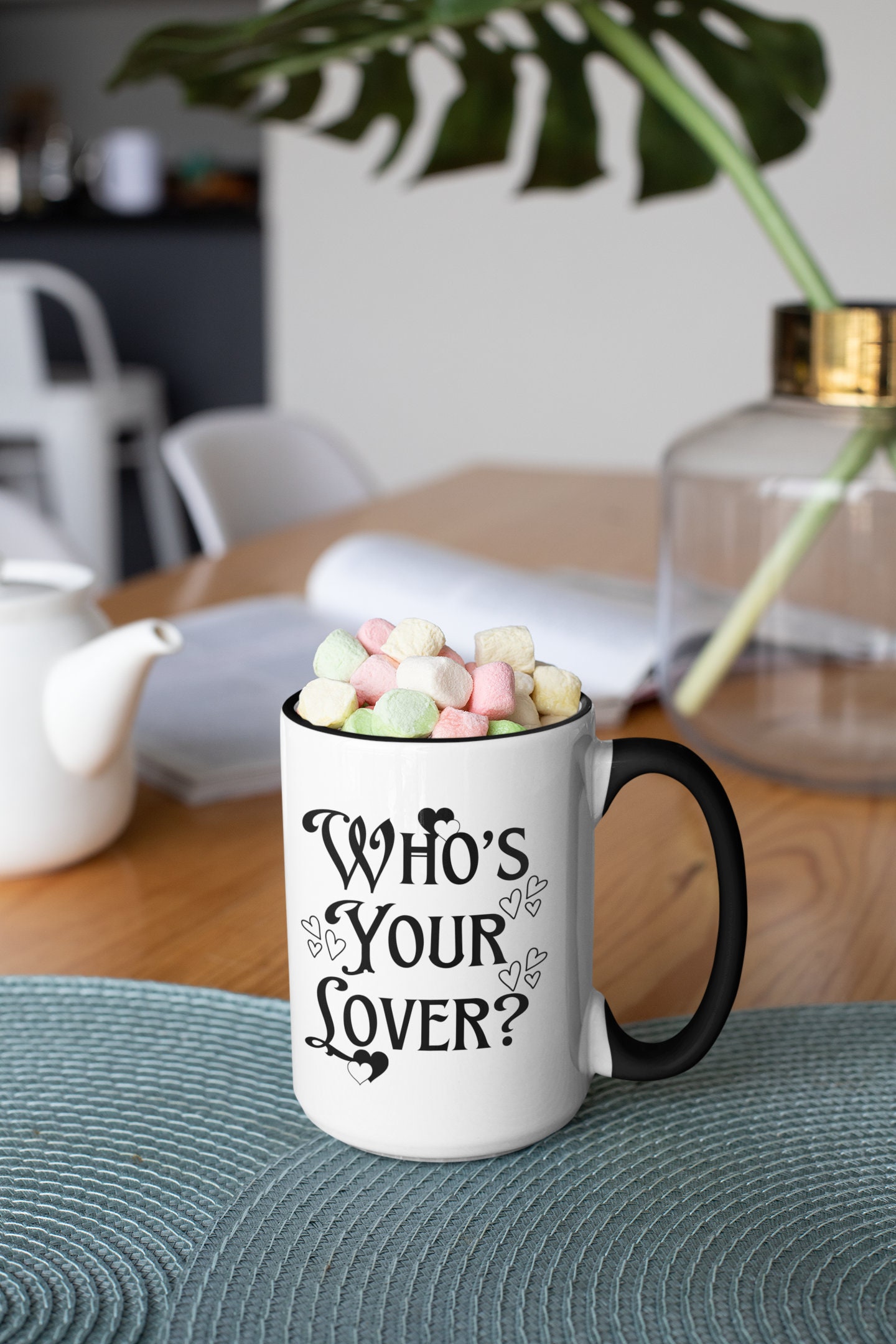 Who's Your Lover Mug Lover Hearts Coffee Mug 11oz or 15 Oz Accent in ...
