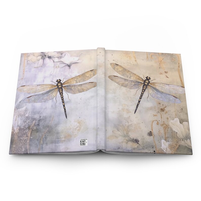 Gold Dragonfly Journal Watercolor Dragonfly Hardcover Matte Journal ...