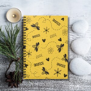 Cute Bee Spiral Notebooks for School, Small Travel Size Bumble Bee Notebooks, Notebook Gift for ...