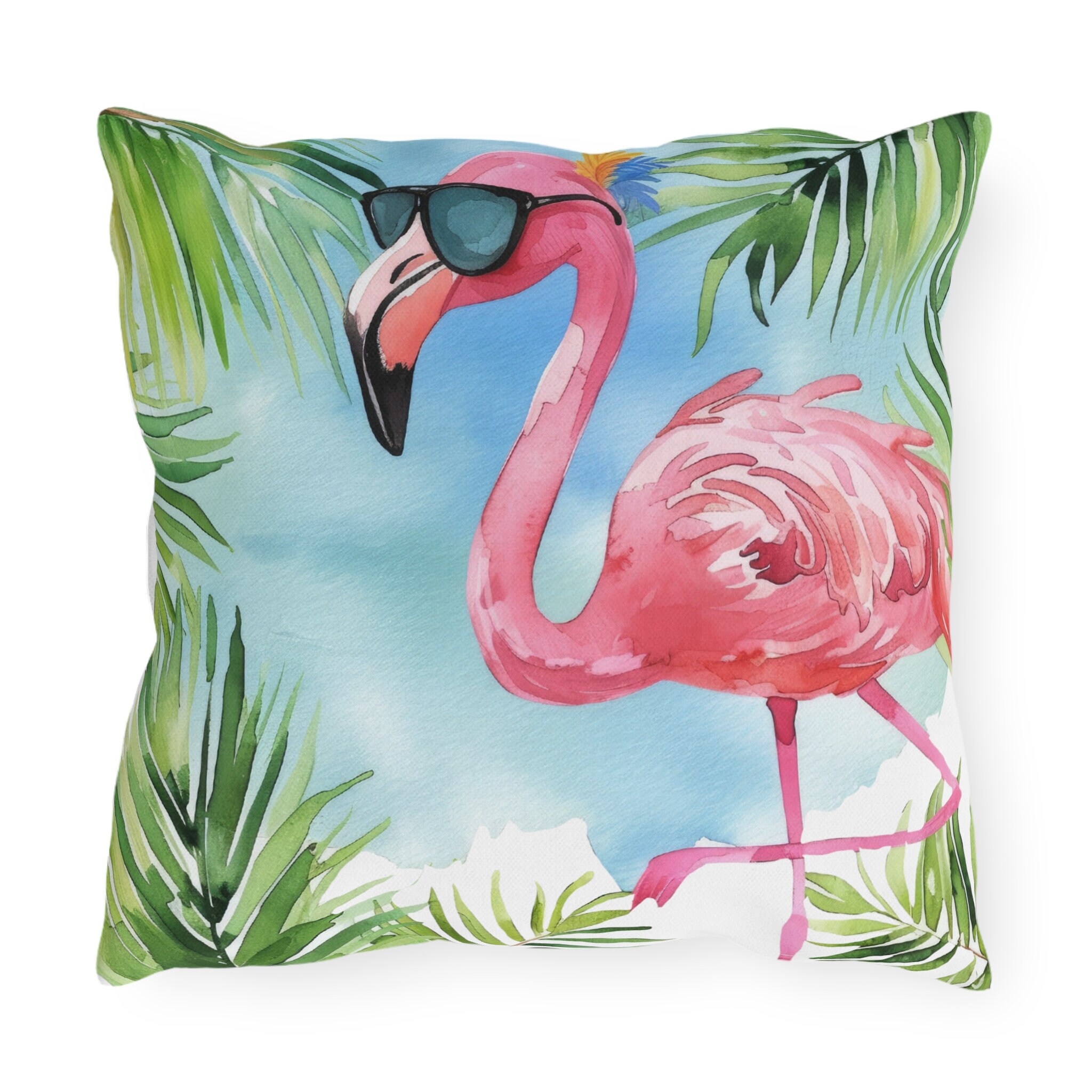 Cool Shades Flamingo Outdoor Pillows Summer Flamingo Outdoor Throw ...