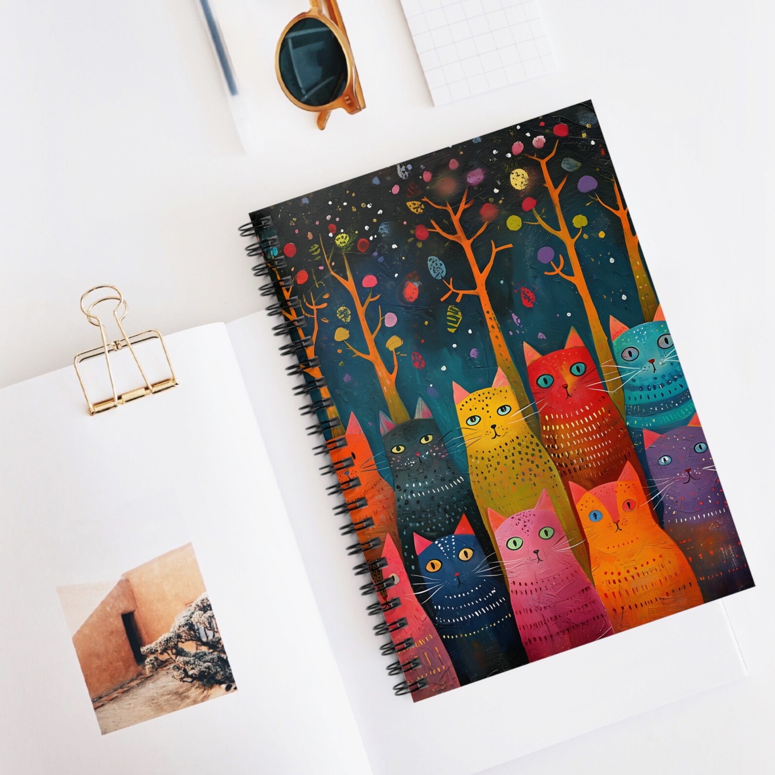 CATS Spiral Notebook Cat Art Small Notebook for Workplace Cat Gift for ...