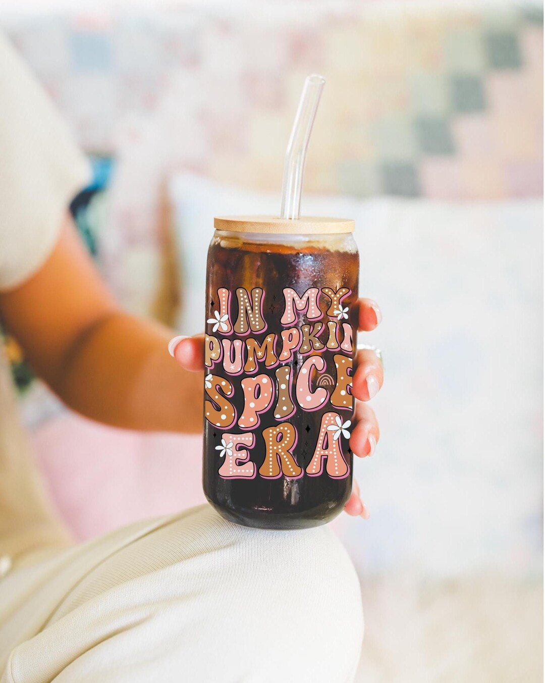 In My Pumpkin Spice Era Sipper Glass Gift for Pumpkin Spice Lovers Can ...