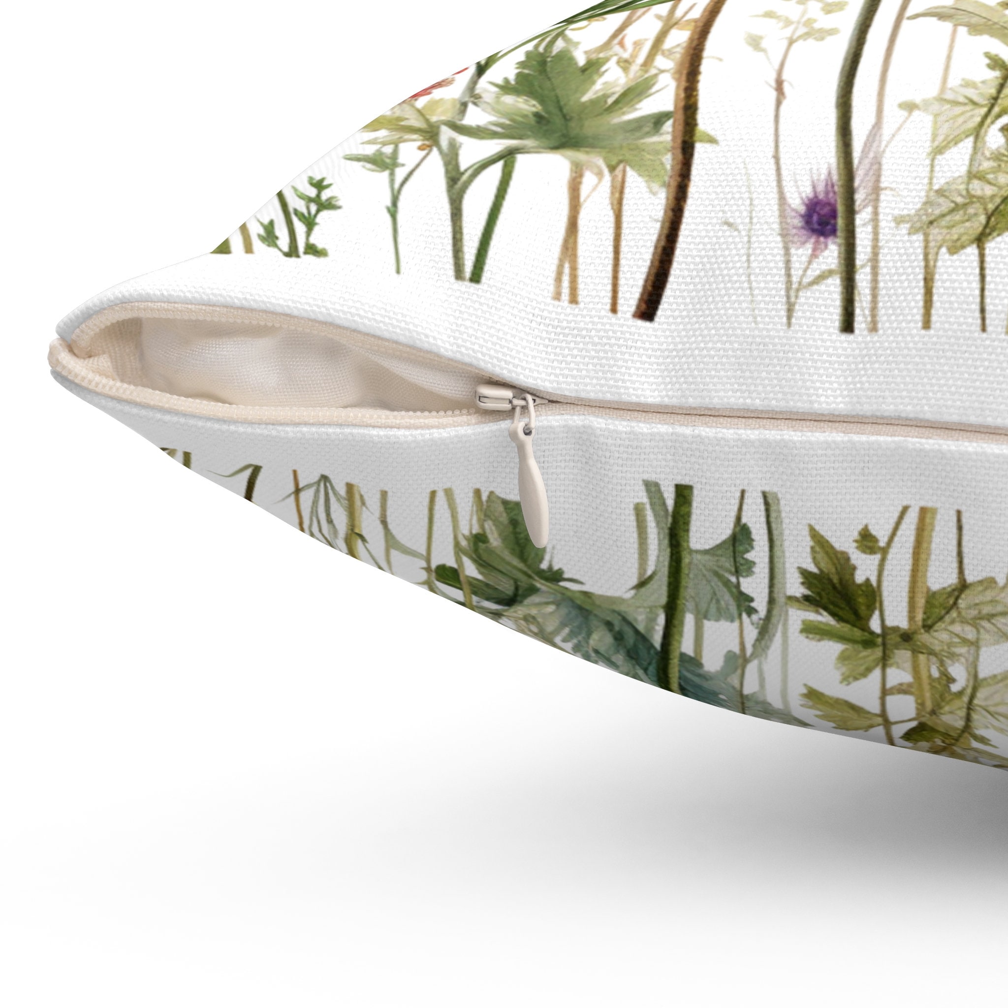 Watercolor Botanical Pillows Pretty Wildflowers White Throw Pillow ...