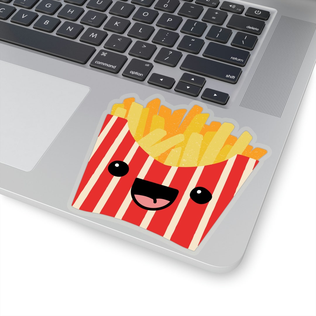 Happy Face French Fries Sticker Kawaii French Fries Kiss Cut Sticker ...
