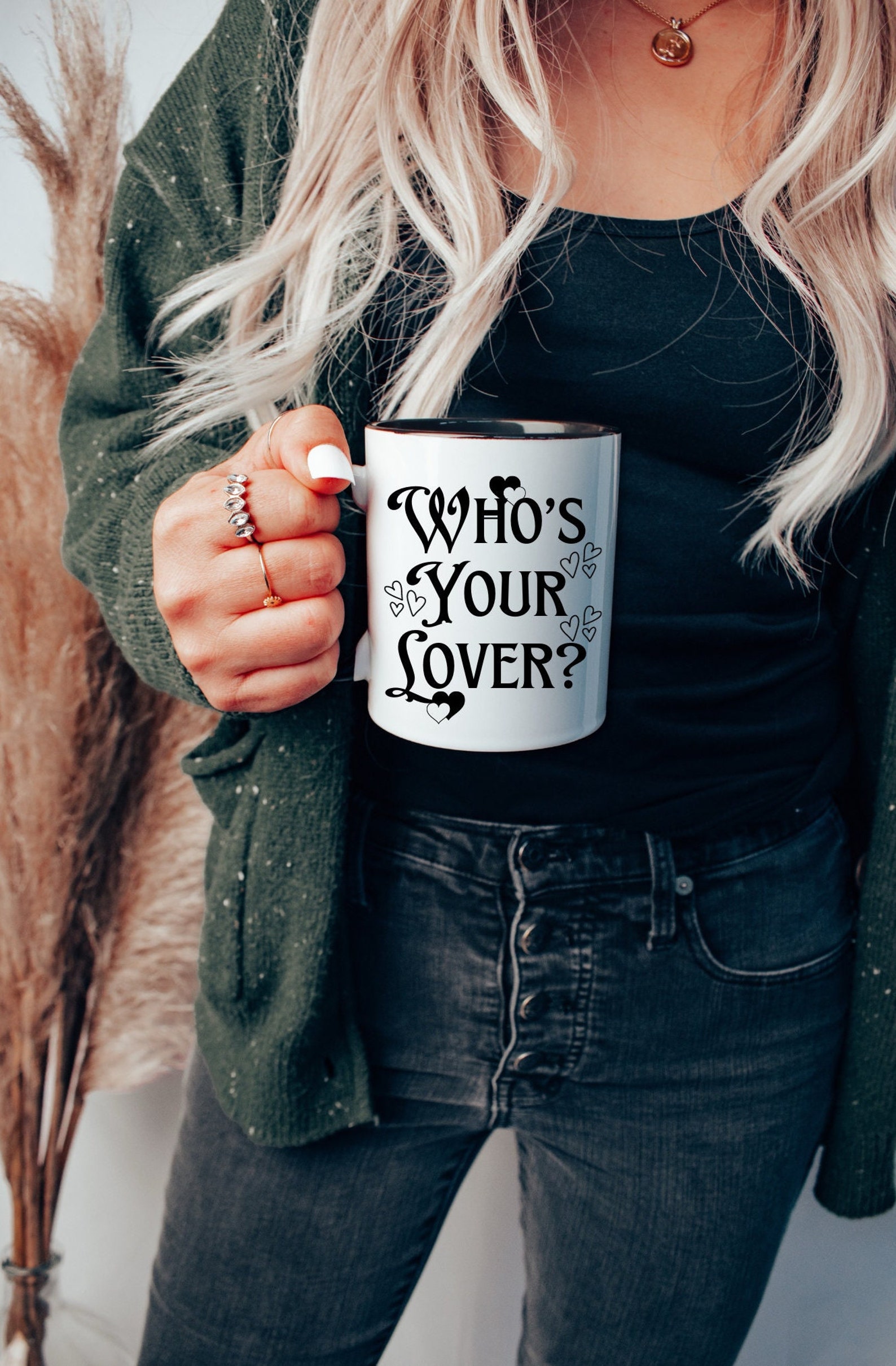 Who's Your Lover Mug Lover Hearts Coffee Mug 11oz or 15 Oz Accent in ...