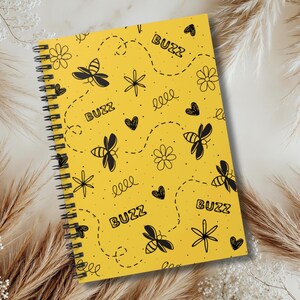 Cute Bee Spiral Notebooks for School, Small Travel Size Bumble Bee Notebooks, Notebook Gift for ...