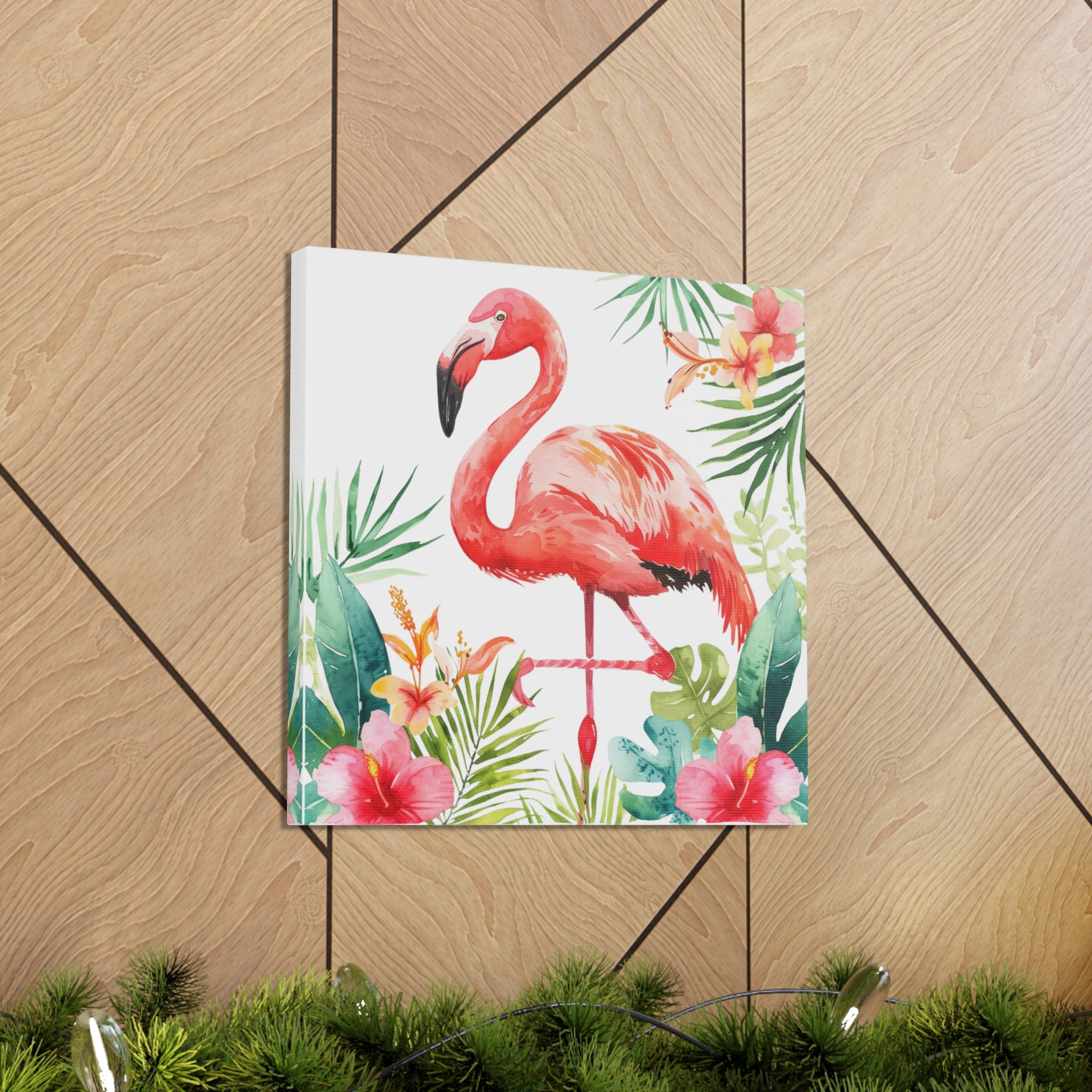 Watercolor Flamingo Wall Art Tropical Flamingo Wall Hanging 4 Sizes ...