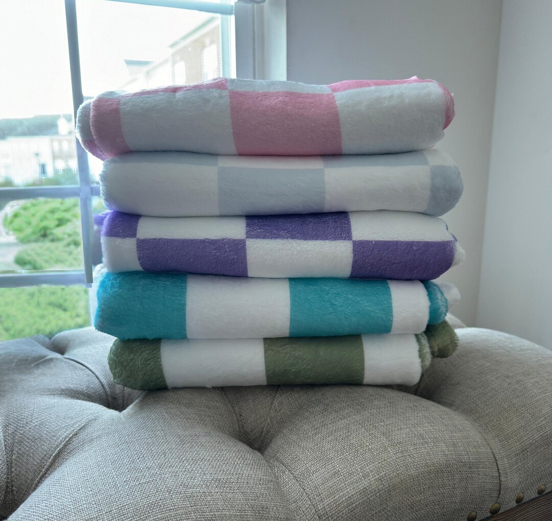 Checkered Blanket Gift for Teen Checkered Minky Blankets Custom Checker ...