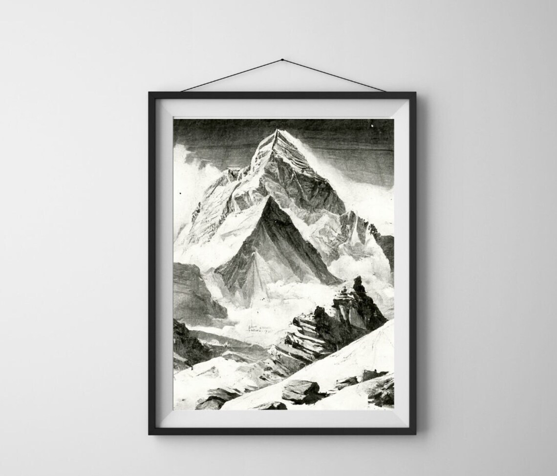 Mt Everest Pencil Sketch: Capturing the Majestic Beauty of the World's ...