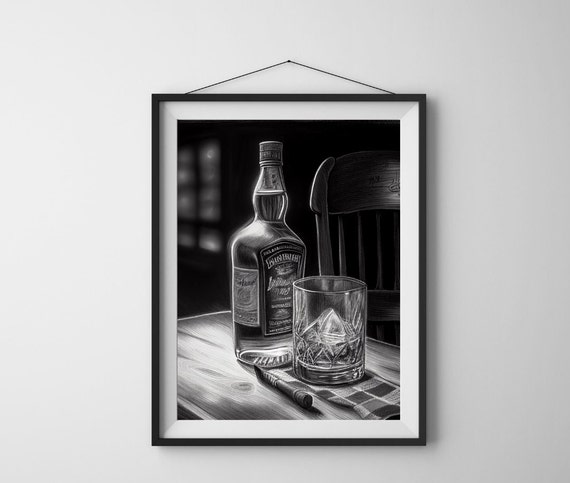 Whiskey Bottle Drawing