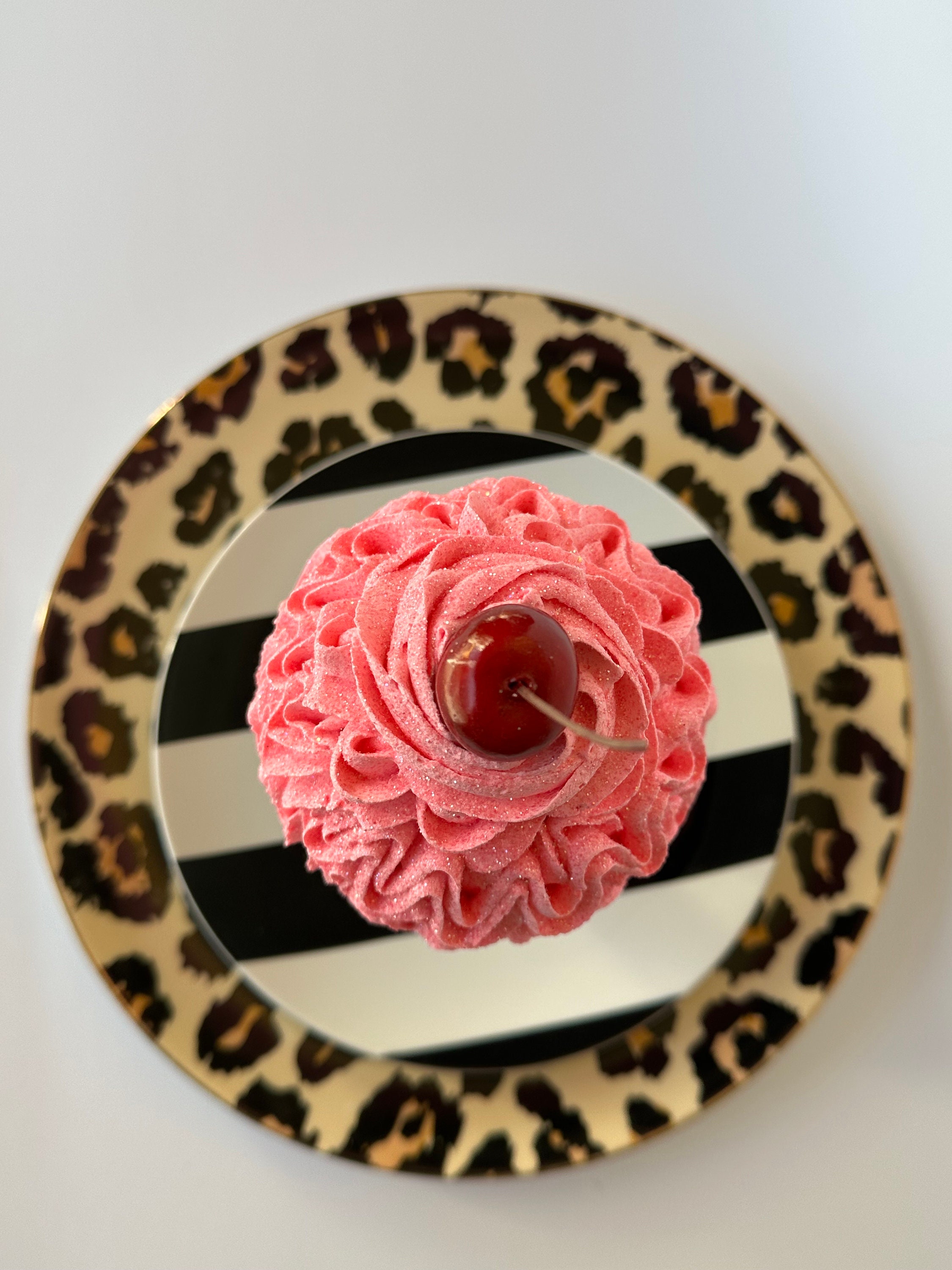 Fake Cupcakes, Faux Cupcakes, Pink Cupcakes, Black Cupcakes, Striped ...