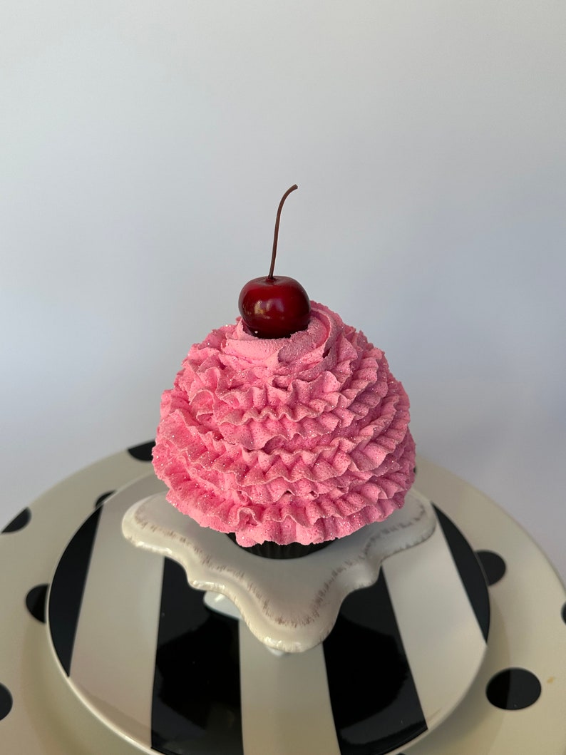 Fake Cupcakes, Faux Cupcakes, Pink Cupcakes, Black Cupcakes, Striped ...