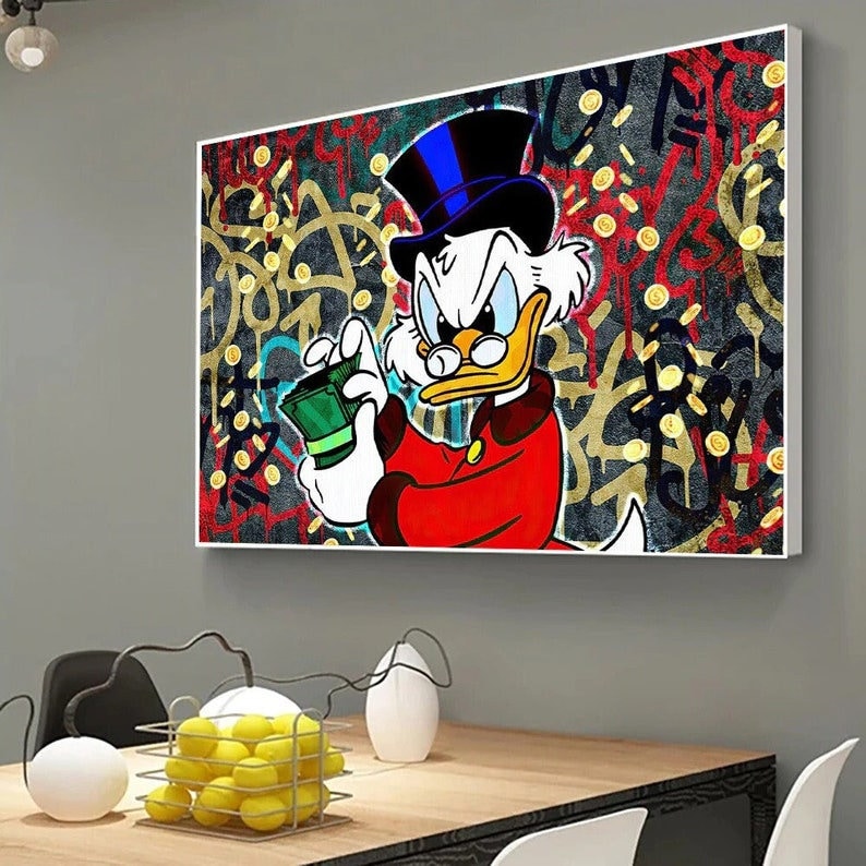 Disney Cartoon Scrooge Mcduck Canvas Prints Donald Duck Count - Etsy