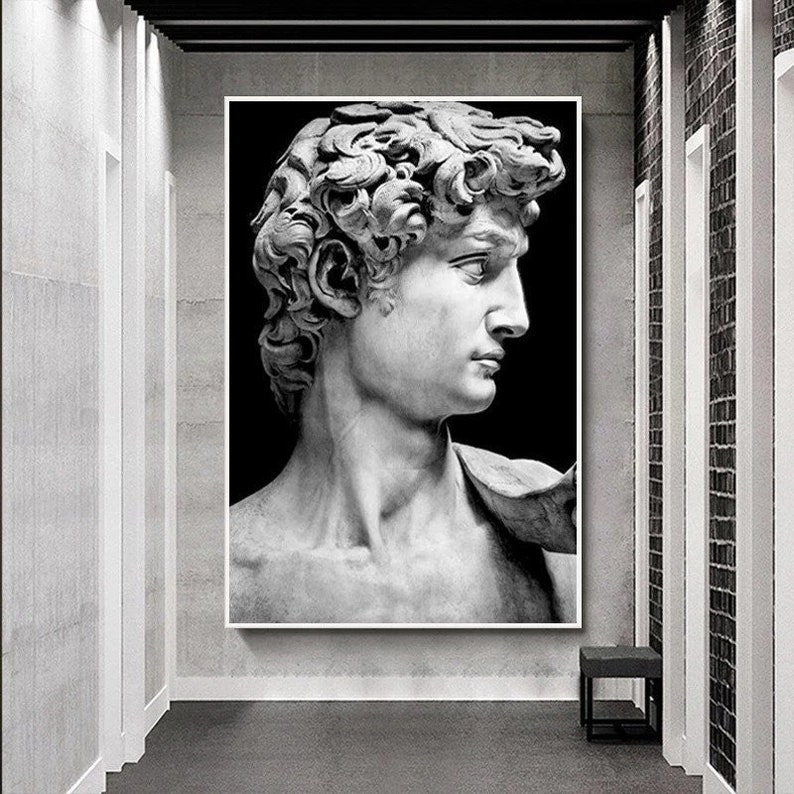 Sculpture of David Canvas Poster on the Wall Nordic Canvas Art - Etsy