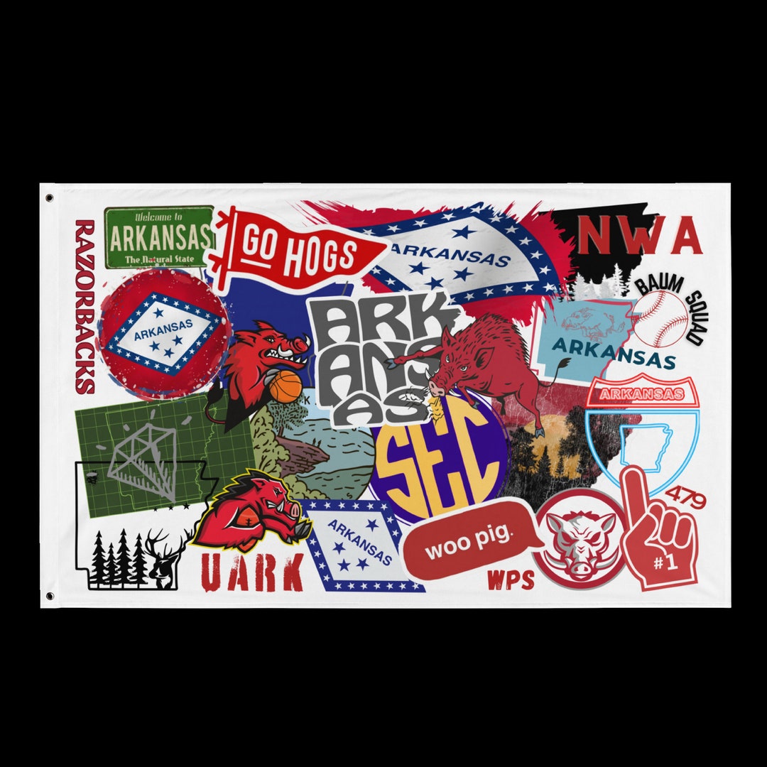 Arkansas Hog Flag University of Arkansas - Etsy