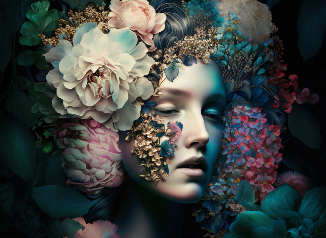 The Human Flower 4k Digital Art Instant Download Printable Home Decor ...