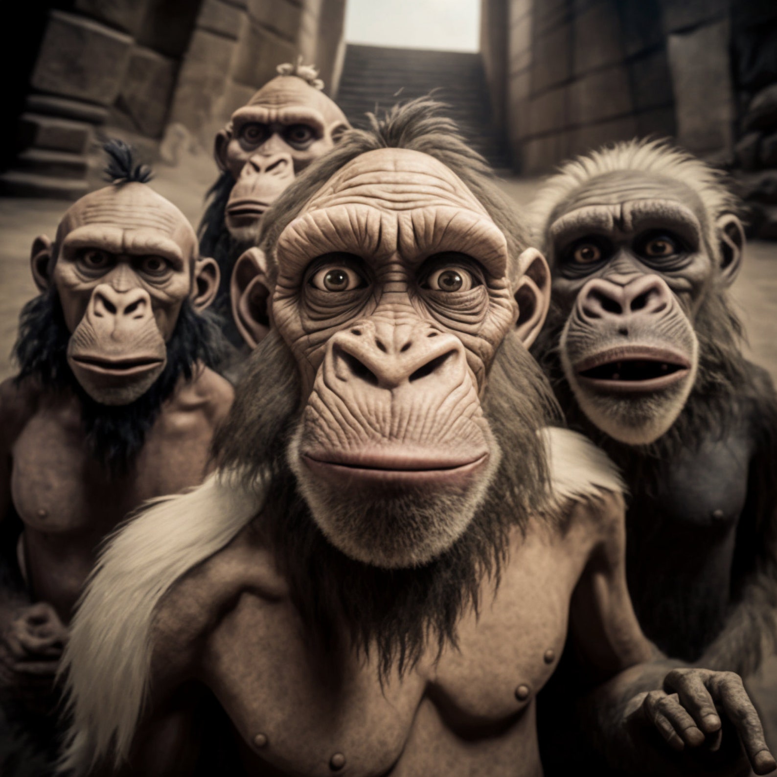 The 4 Monkeys 4k Digital Art Instant Download Printable Home Decor ...