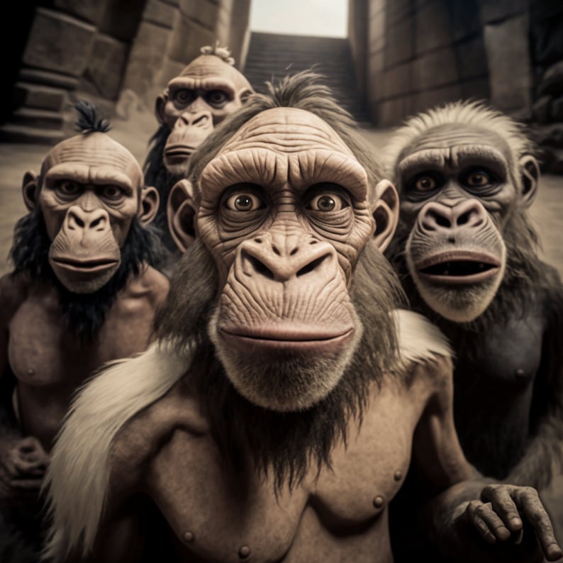 The 4 Monkeys 4k Digital Art Instant Download Printable Home Decor ...