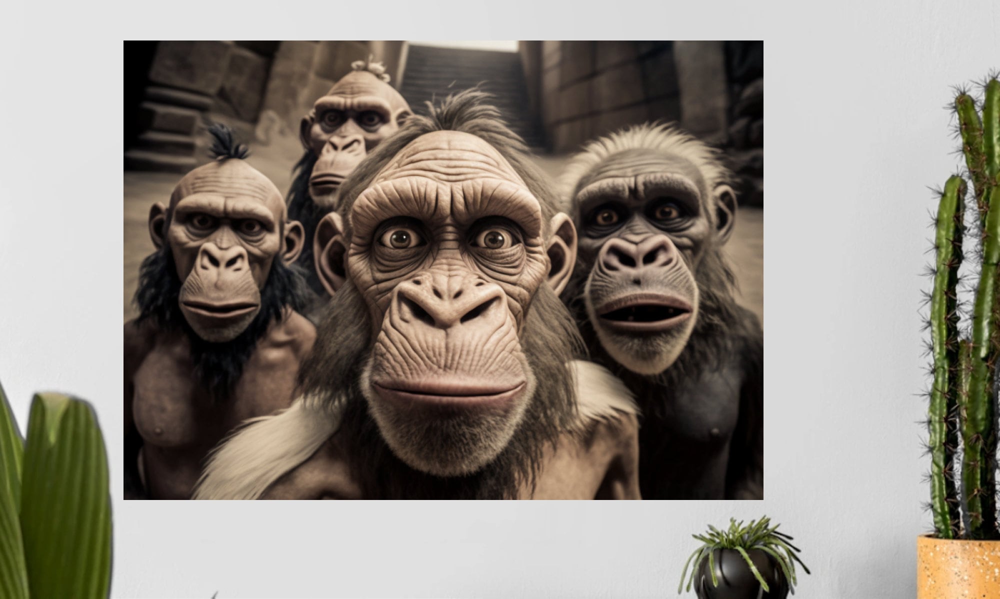 The 4 Monkeys 4k Digital Art Instant Download Printable Home Decor ...