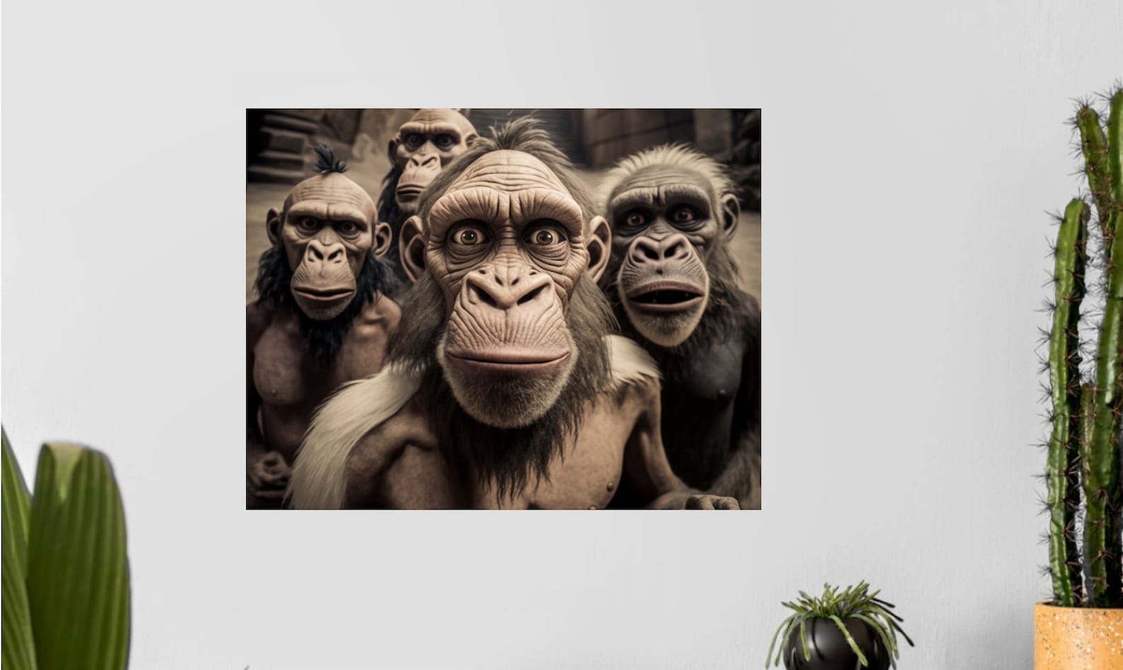 The 4 Monkeys 4k Digital Art Instant Download Printable Home Decor ...