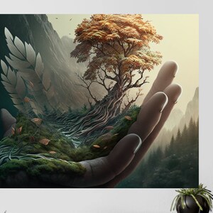 The Hand of Life 4k Digital Art Instant Download Printable Home Decor ...